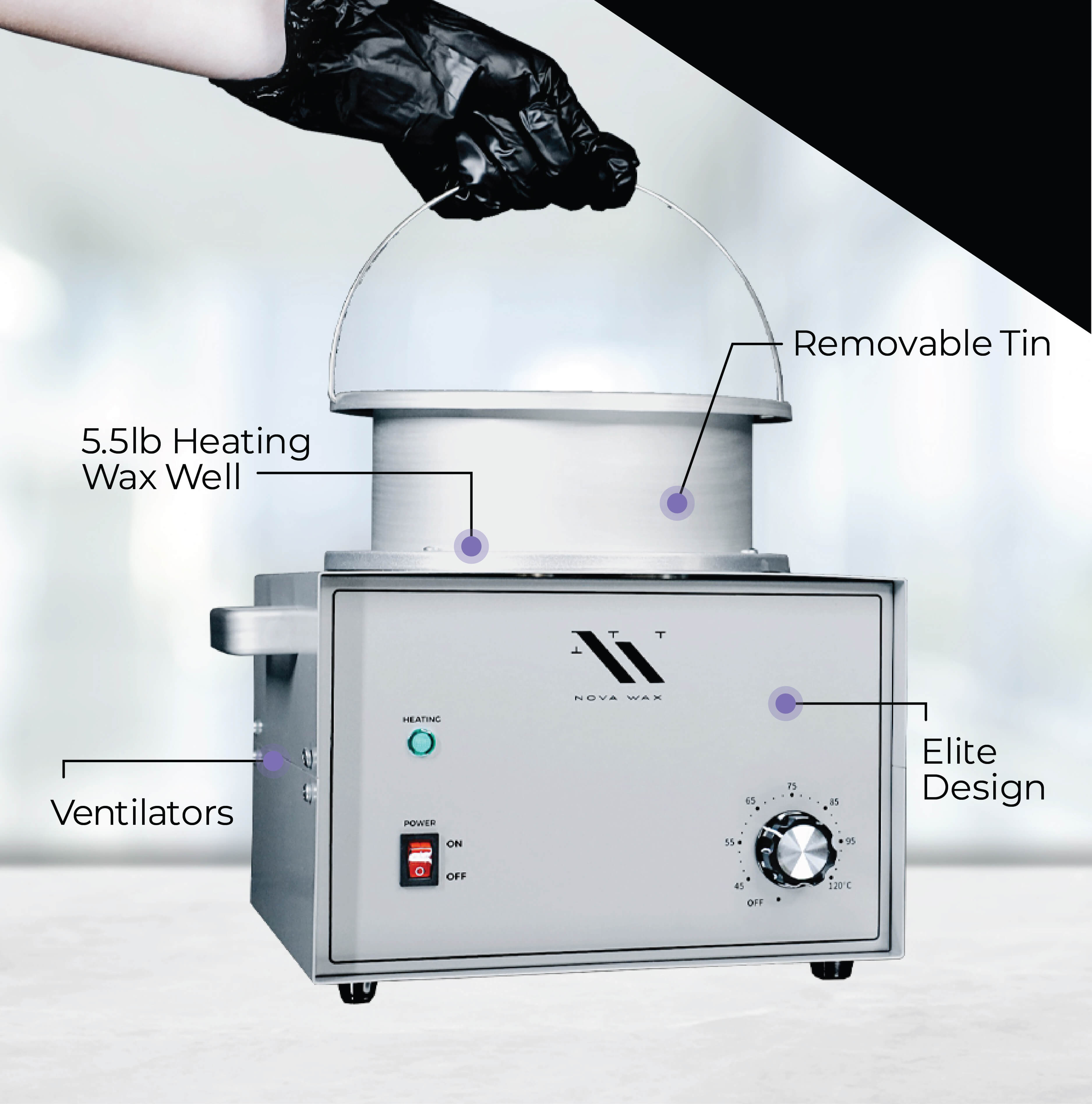 Professional Large Hard Wax Warmer - 5.5lb - Nova Wax